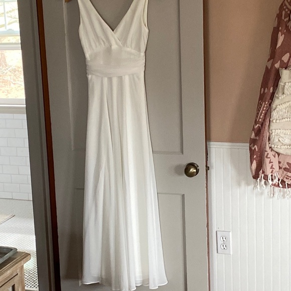Ursula Studio | Dresses | Full Length White Chiffon Gown | Poshmark